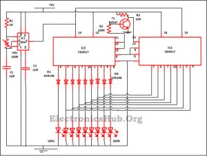 LED Knight Rider Circuit | LED Running Light|Led Chaser Circuit|Two Way ...