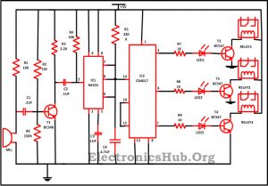 Clap Switch Circuit for Devices Circuit Working and Applications
