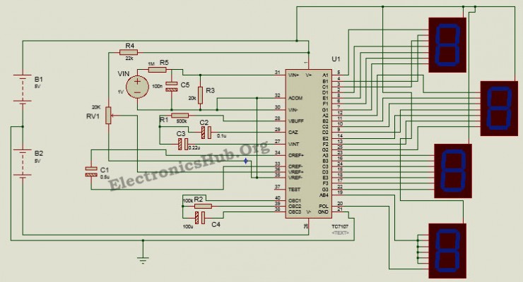 Digital Voltmeter Circuit using 8051 | Analog to Digital Converter