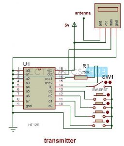 RF based Metal Detector Robotic Vehicle Circuit using 8051