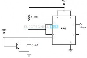 Monostable Multivibrator Using 555 Timer