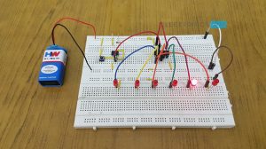 Unbiased Electronic Dice with LEDs using 555 Timer