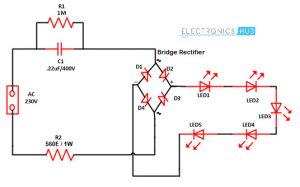 Mains Operated LED Light Circuit Working and Advantages