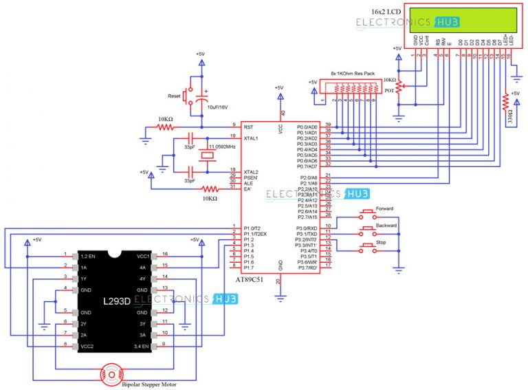 Stepper Motor Interfacing with 8051 Microcontroller