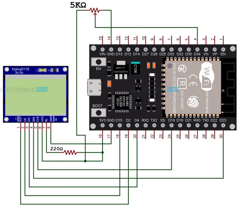 ESP32 Nokia 5110 LCD Display Tutorial | Display Text, Adjust Contrast
