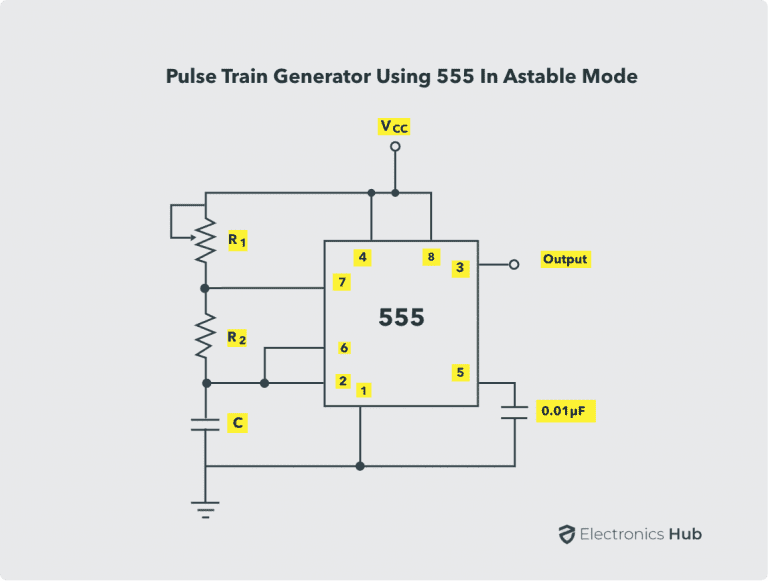 Astable Multivibrator using 555 Timer | Circuit, Duty Cycle ...