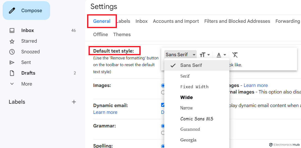 Change Font & Font Size in Gmail