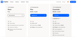 Dropbox Pricing Plans & Storage Limit